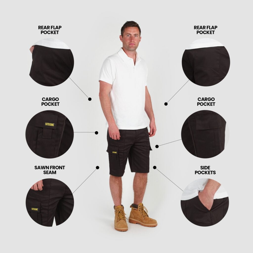 Mens Combat Cargo Work Shorts by SITE KING - Site King