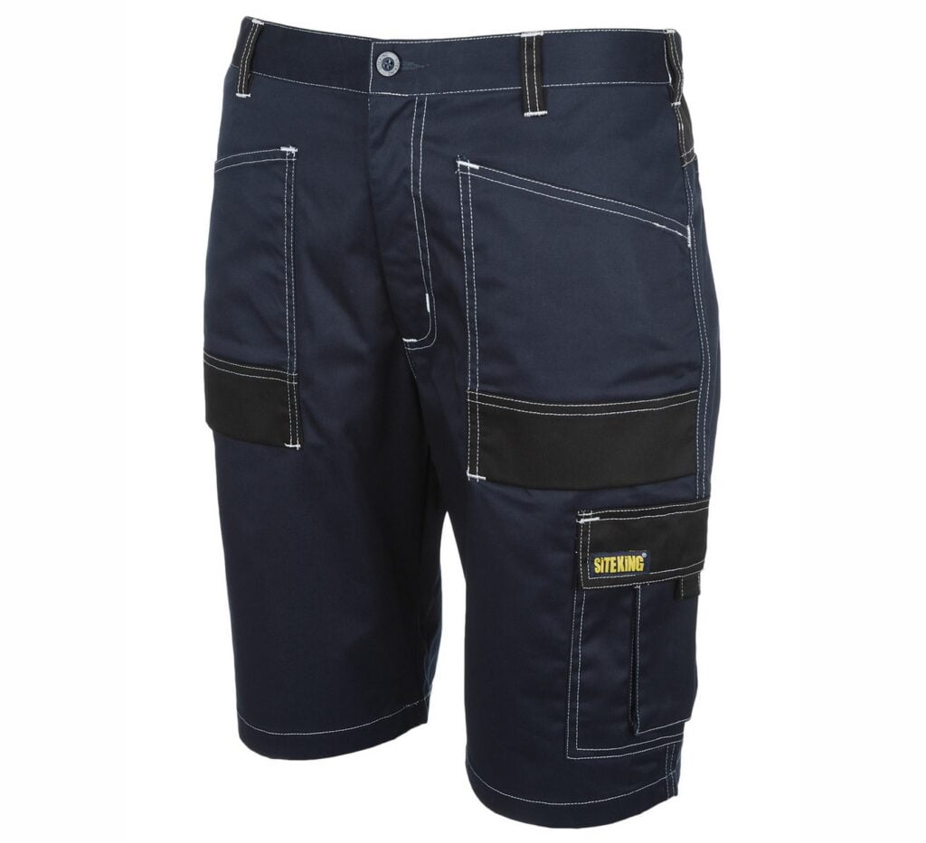 Mens Heavy Duty Contrast Cargo Work Shorts with Holster Pockets - Site King